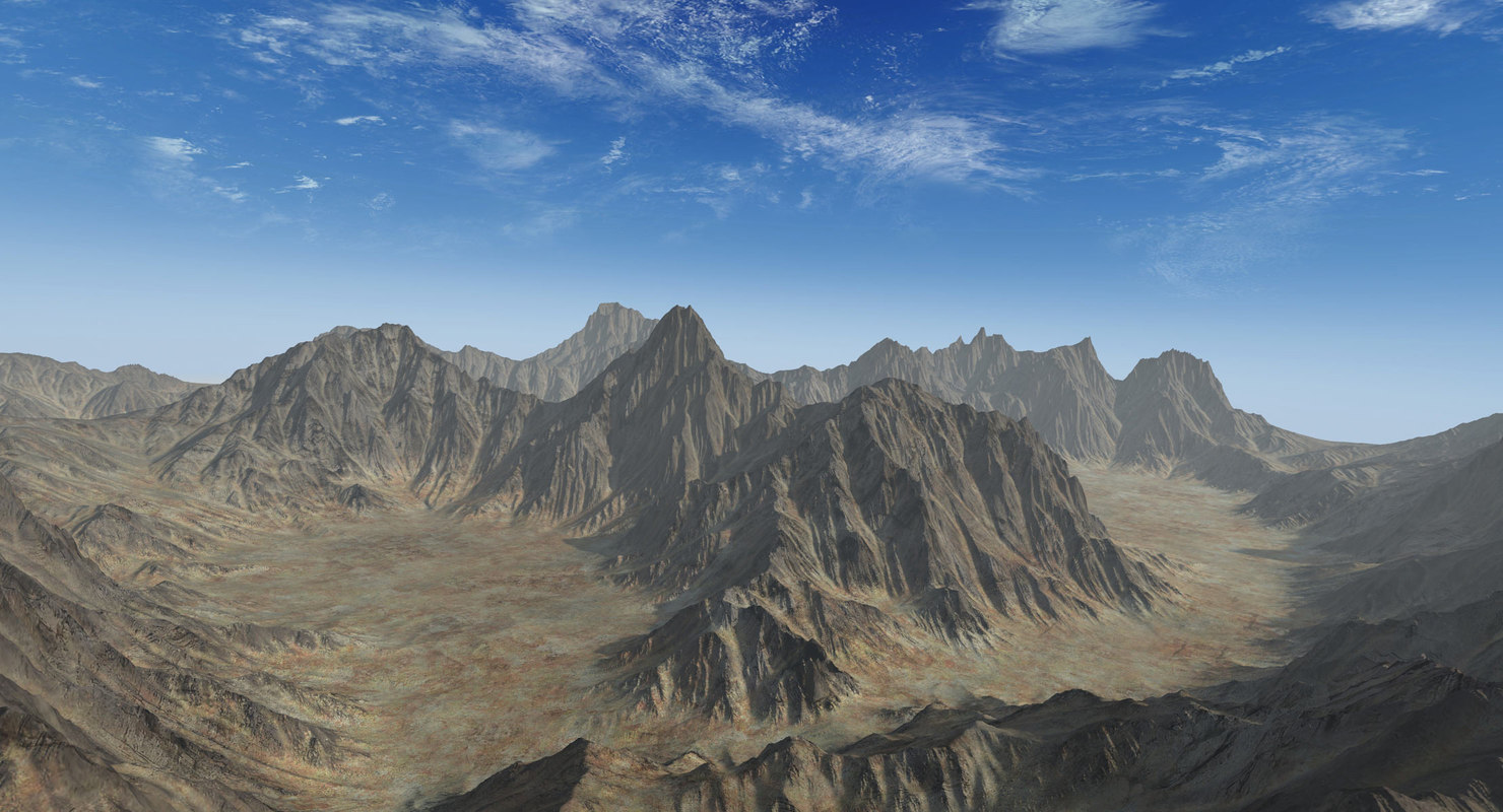 Mountain range valley 3D model - TurboSquid 1238688