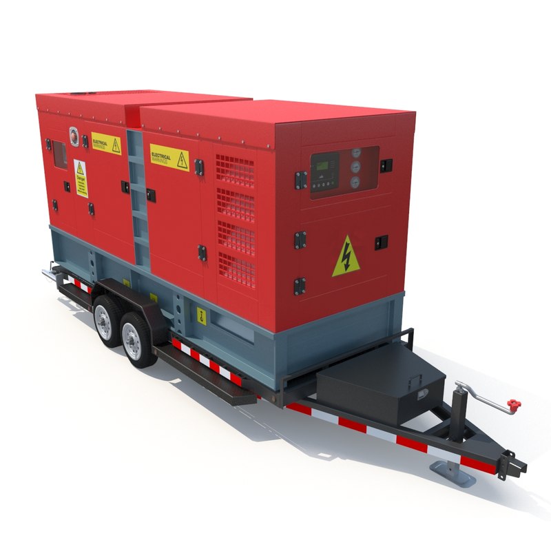 3D diesel generator trailer model - TurboSquid 1238788