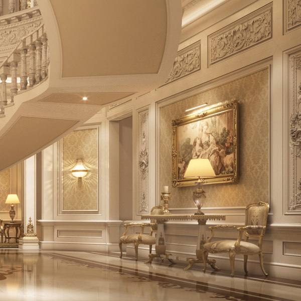 3D classical luxury entrance lobby - TurboSquid 1238847