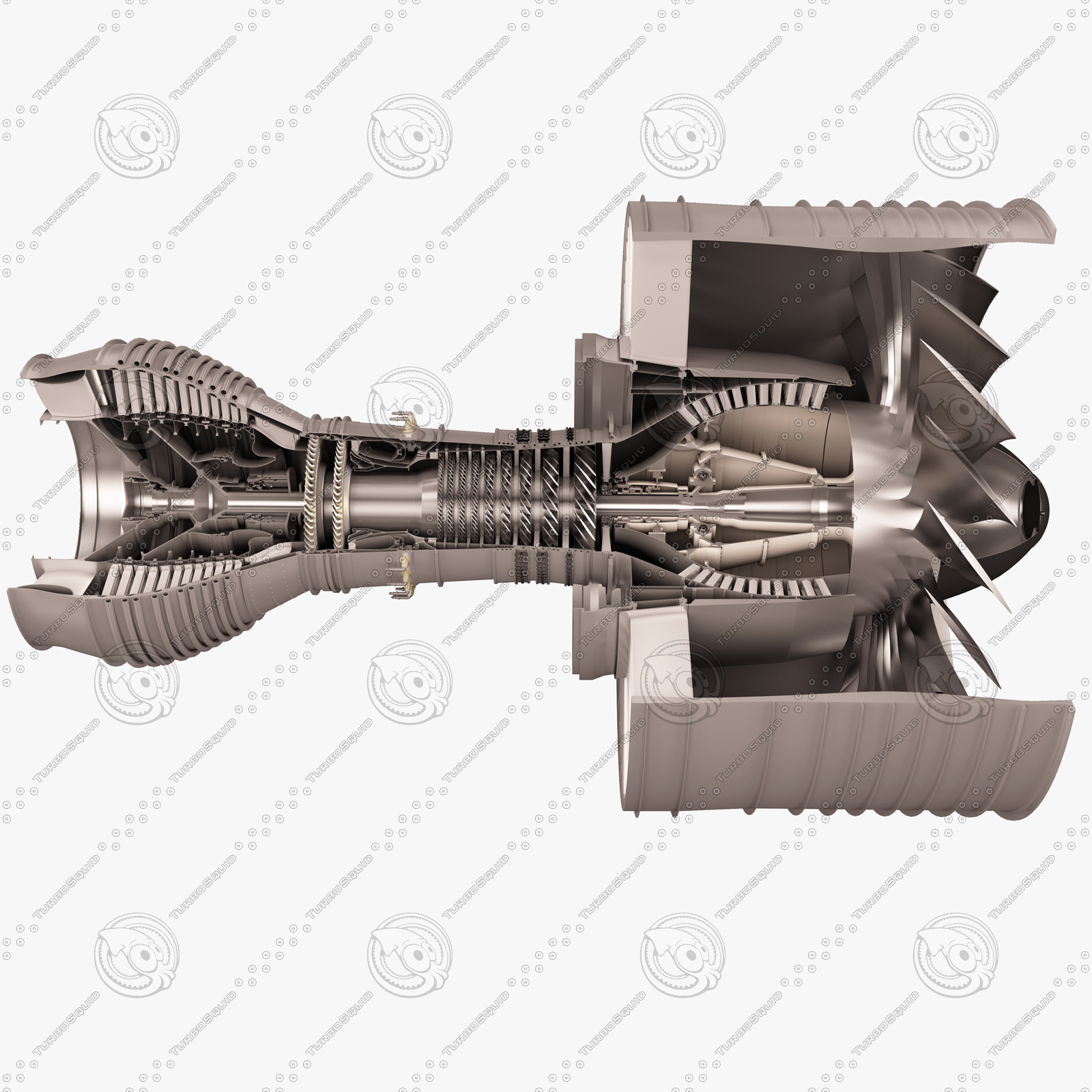 3D turbofan aircraft engine cutaway model - TurboSquid 1238872