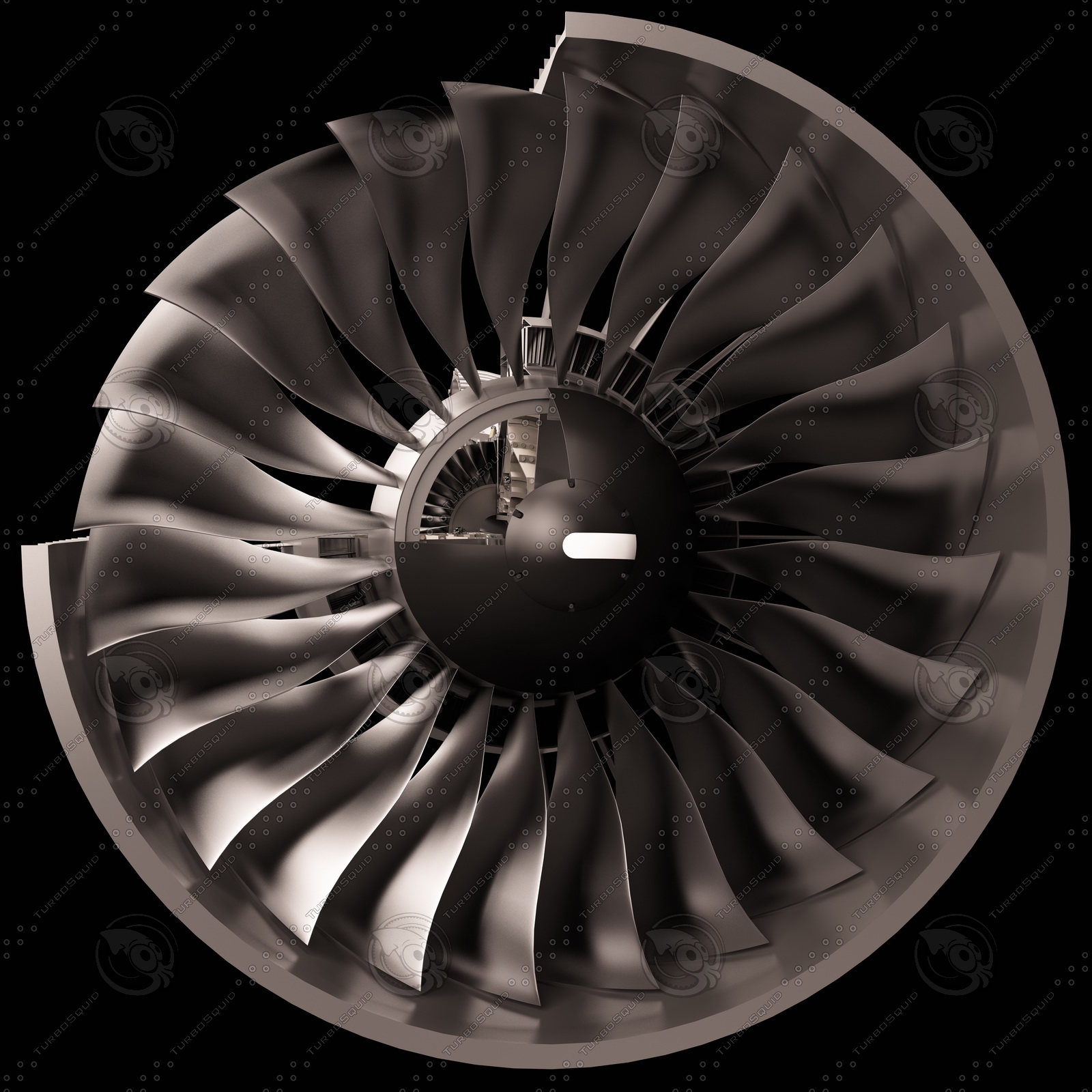 3D turbofan aircraft engine cutaway model - TurboSquid 1238872