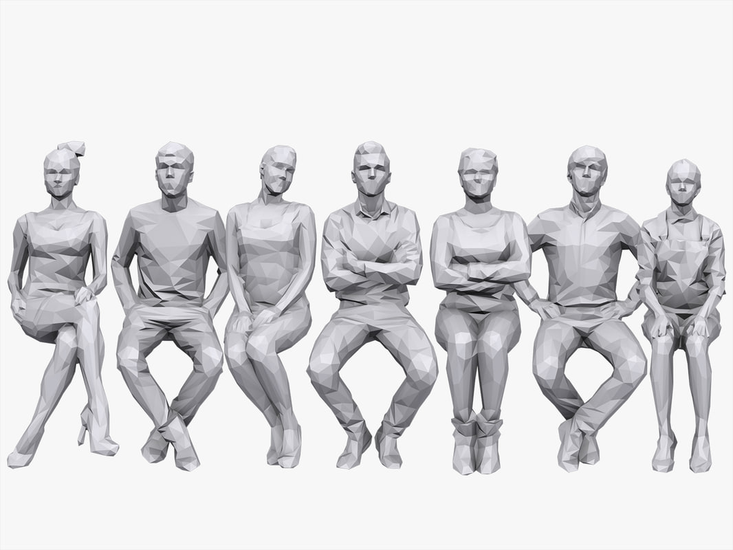 3D people sitting pack volume - TurboSquid 1239194