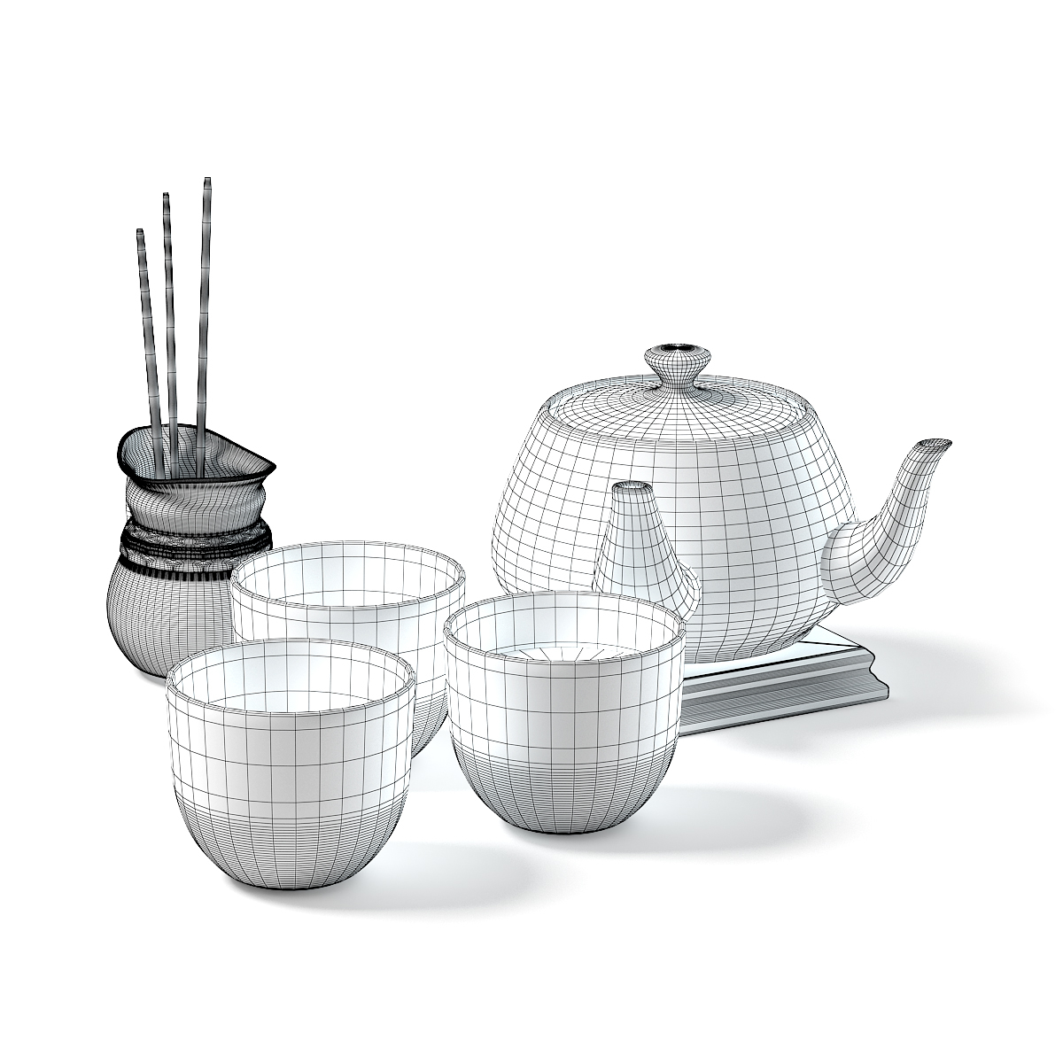 Tea set 3D model - TurboSquid 1239291