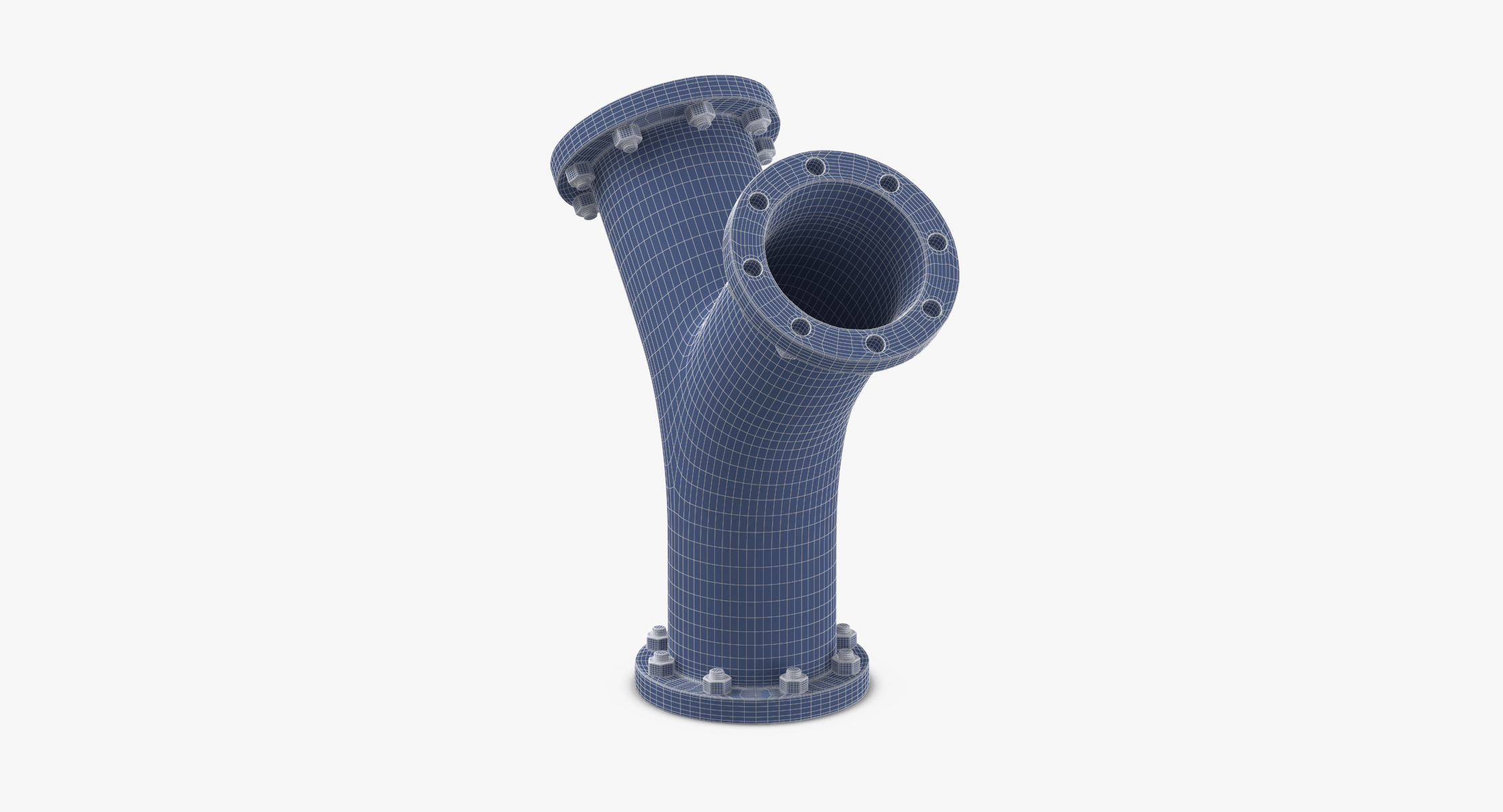 Industrial pipe y-shape 3D model - TurboSquid 1239566