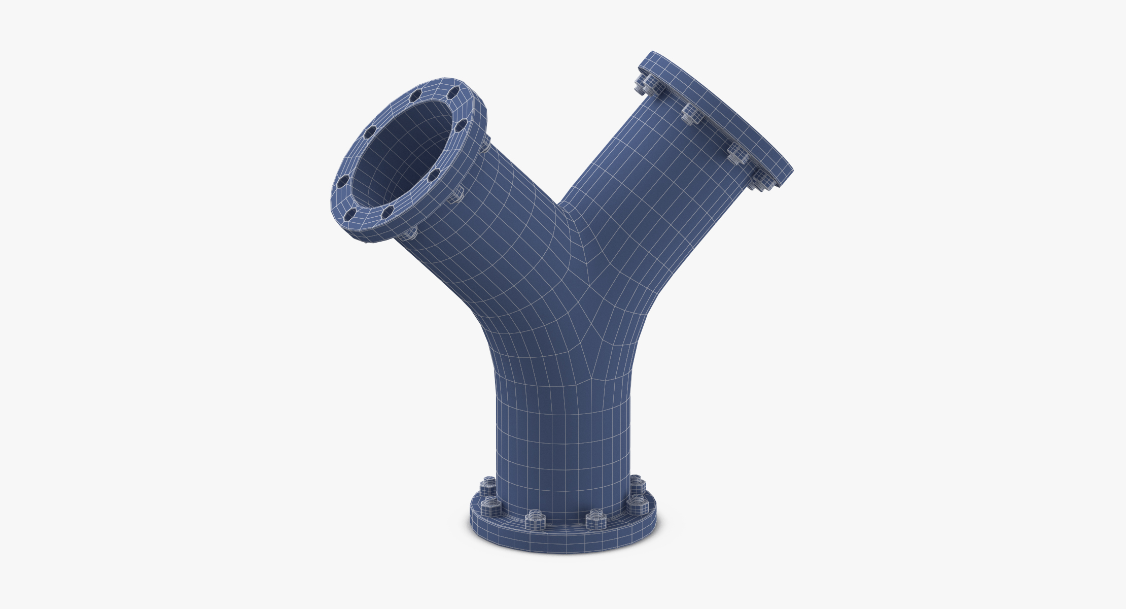 Industrial pipe y-shape 3D model - TurboSquid 1239566