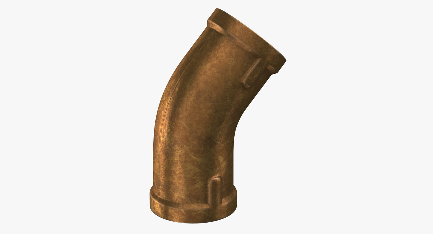 Vintage brass pipe fitting 3D - TurboSquid 1239575