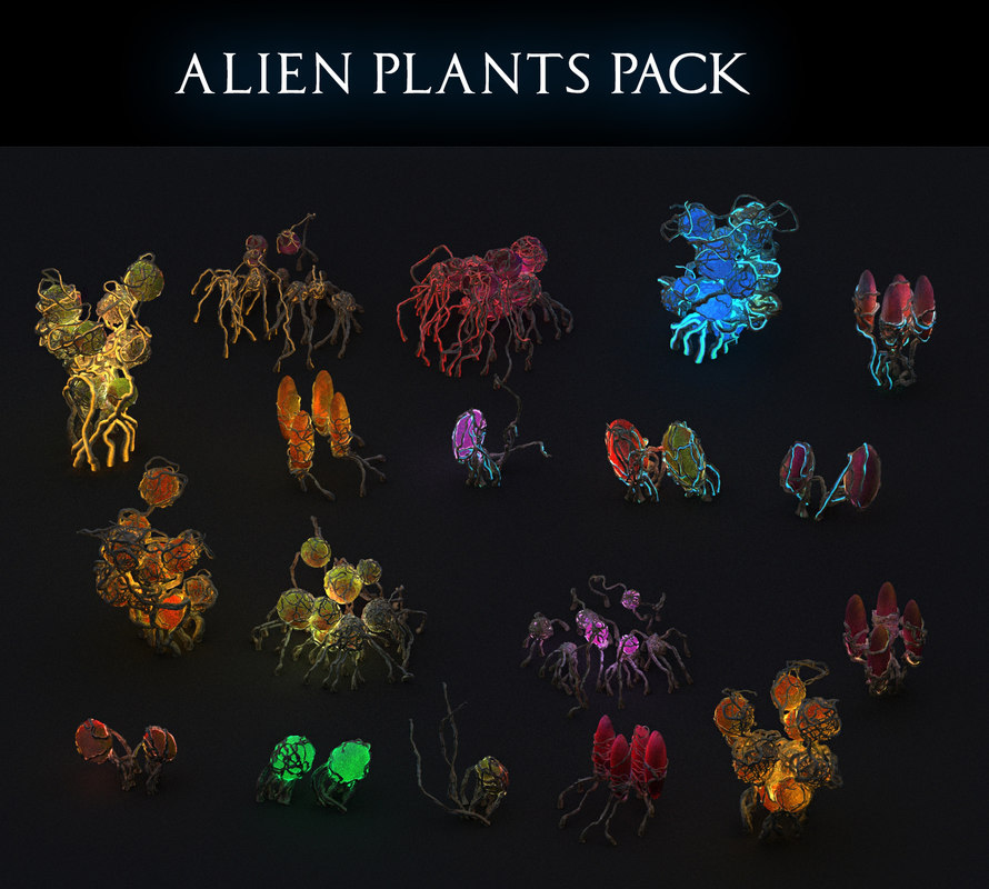 3D alien plants pack 18 model - TurboSquid 1239866