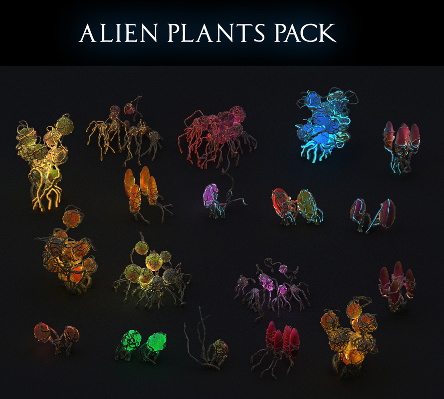 3D alien plants pack 18 model - TurboSquid 1239866