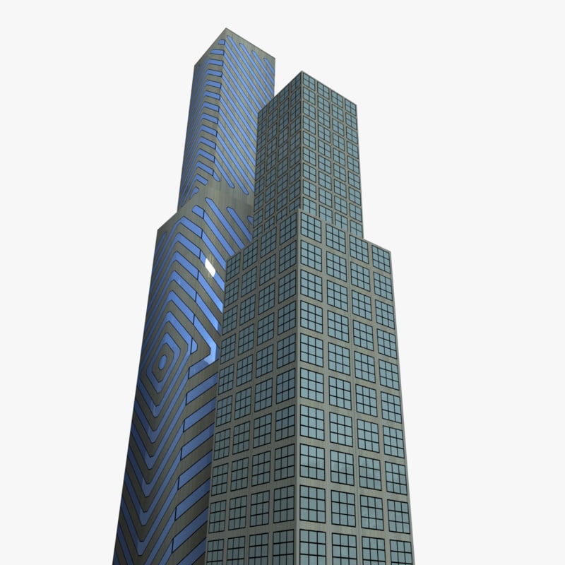 3D low-poly skyscrapers model - TurboSquid 1240711