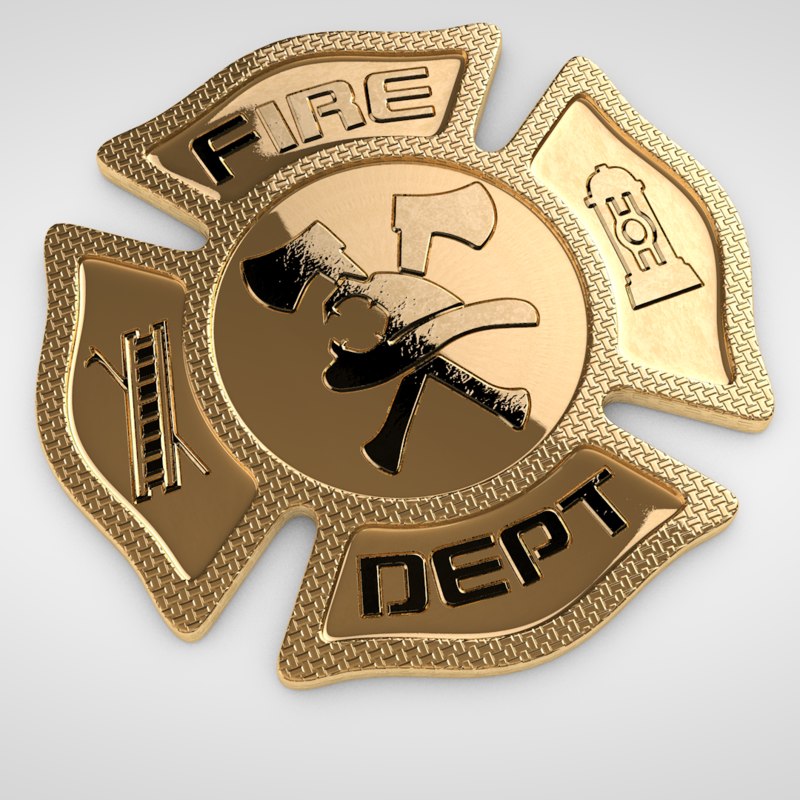 3D fireman badge model - TurboSquid 1241080