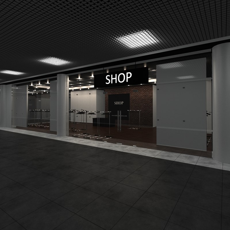 3D modern shop model - TurboSquid 1241547