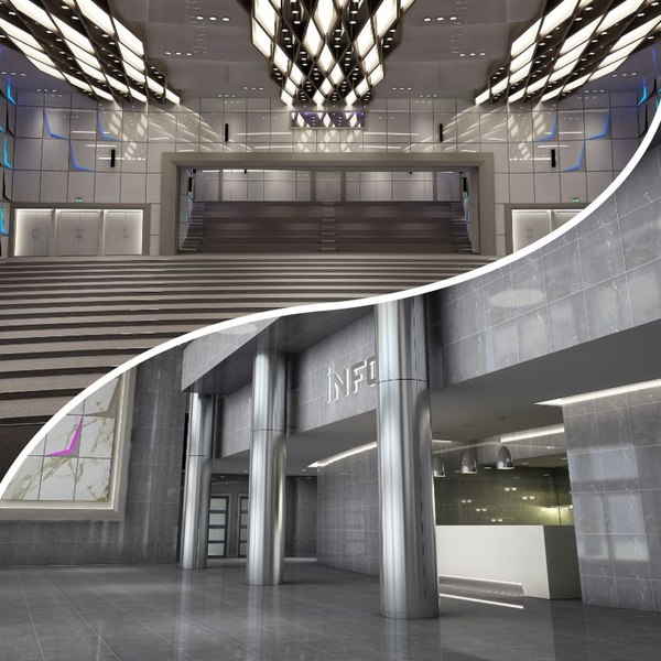 3d atrium hall store