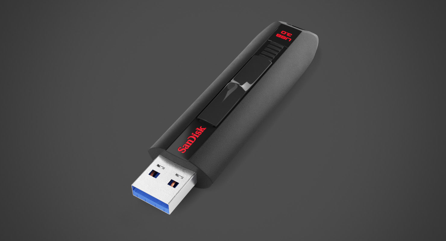 3D sandisk extreme flash drive model - TurboSquid 1241820
