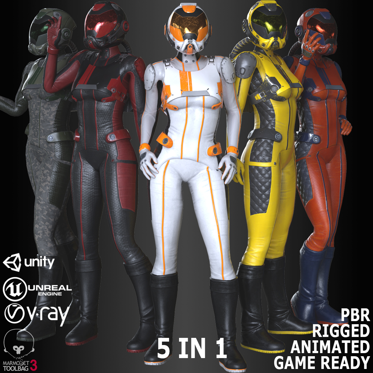 3D fx01 female sci-fi suit - TurboSquid 1241840