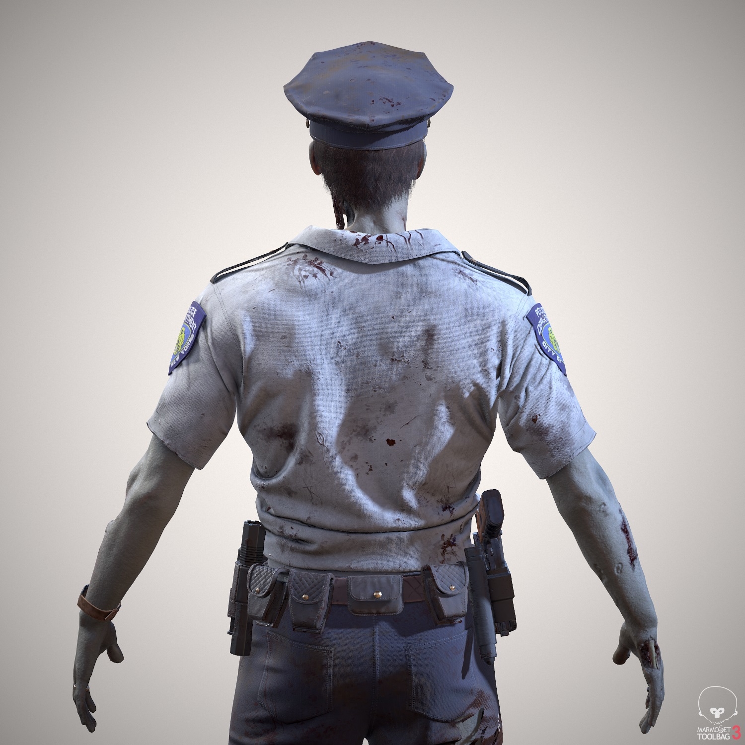 3D zombie police officer man character model - TurboSquid 1242184