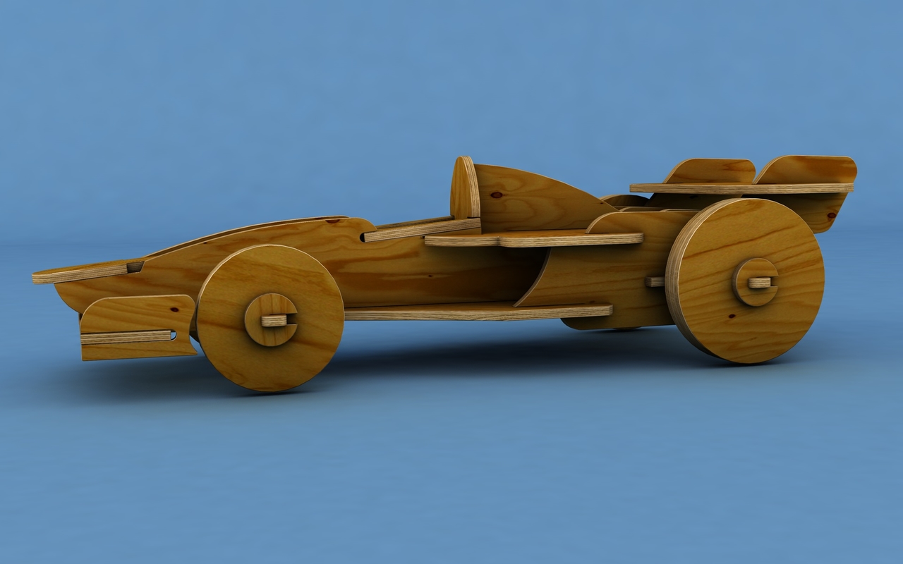 3D wooden race car - TurboSquid 1242363