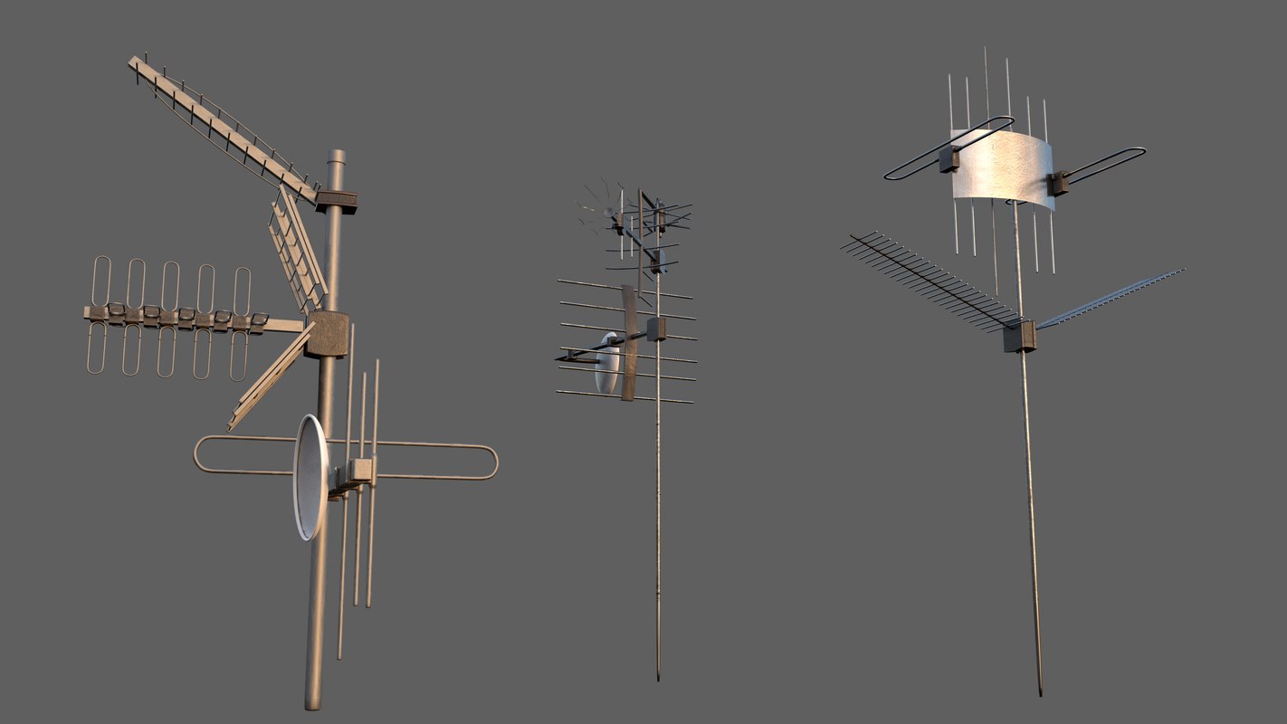 Set antennas 3D model - TurboSquid 1242446
