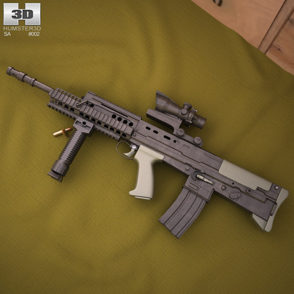 sa80a2 sa80 rifle gun 3d model