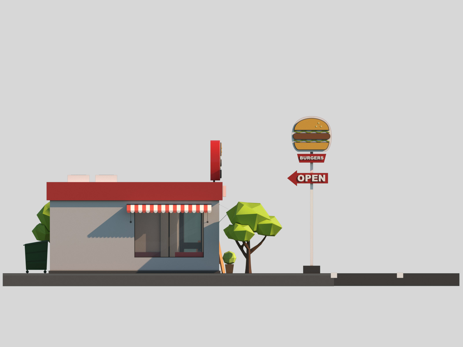 3D fast food building - TurboSquid 1243133