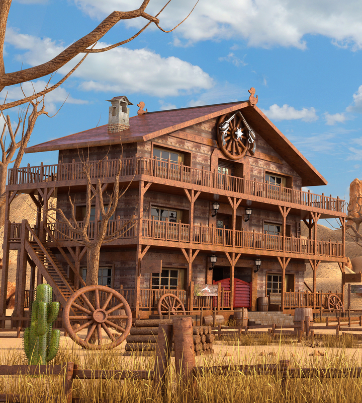 3D western ranch landscape model - TurboSquid 1243221