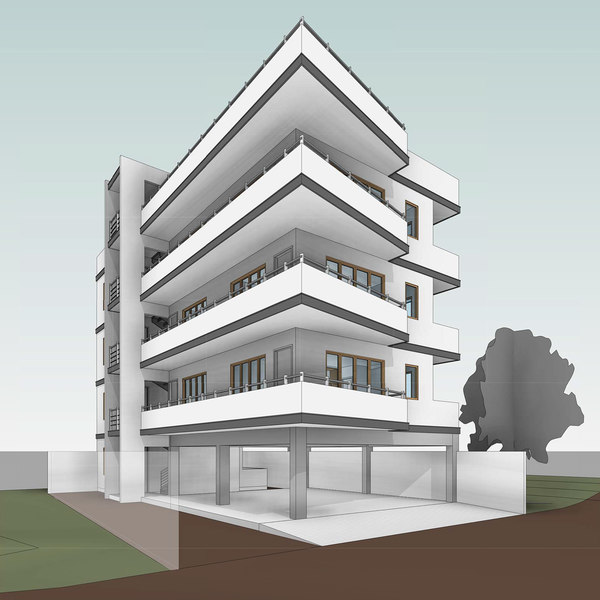 3D revit apartments building - TurboSquid 1243288