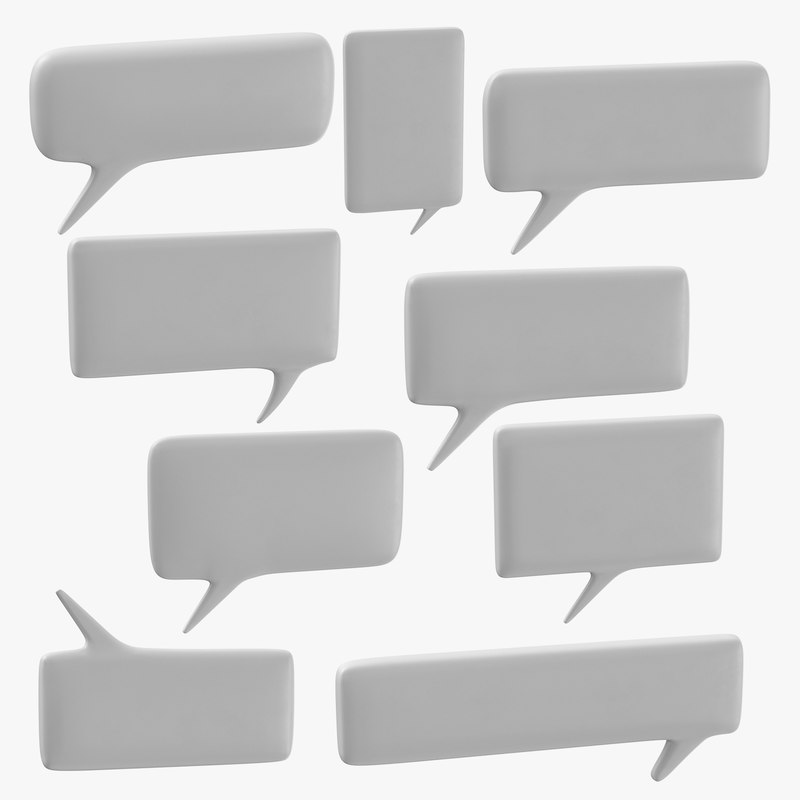 Rectangular thought bubbles 3D model - TurboSquid 1243336