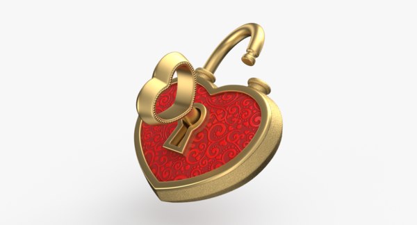 3D model heart lock gold - TurboSquid 1243488