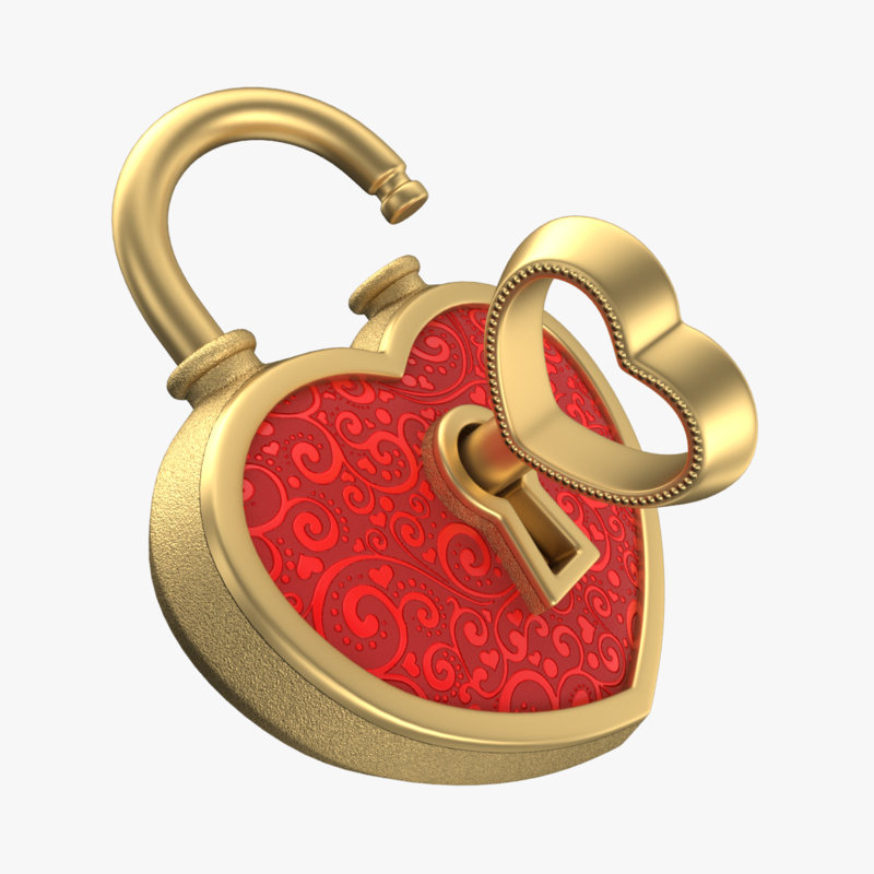 3D model heart lock gold - TurboSquid 1243488