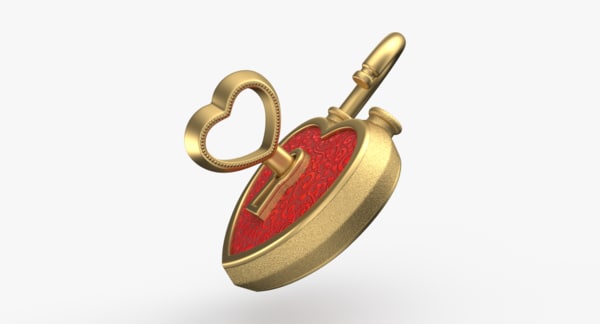 3D model heart lock gold - TurboSquid 1243488