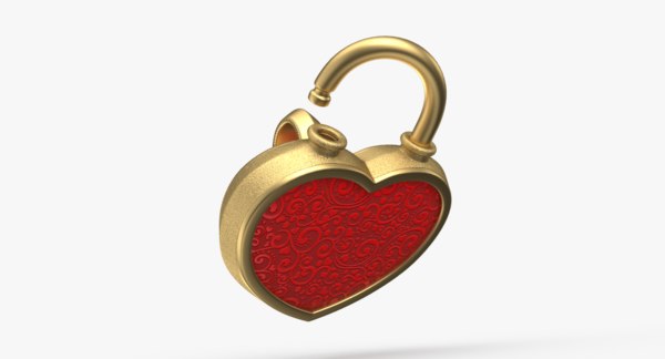 3D model heart lock gold - TurboSquid 1243488