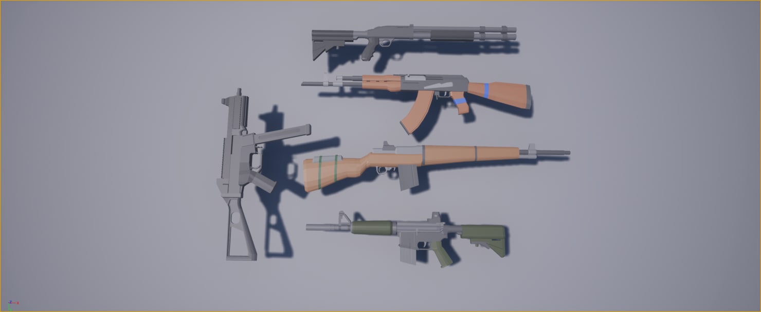 Low-poly weapons pack 3D model - TurboSquid 1243671