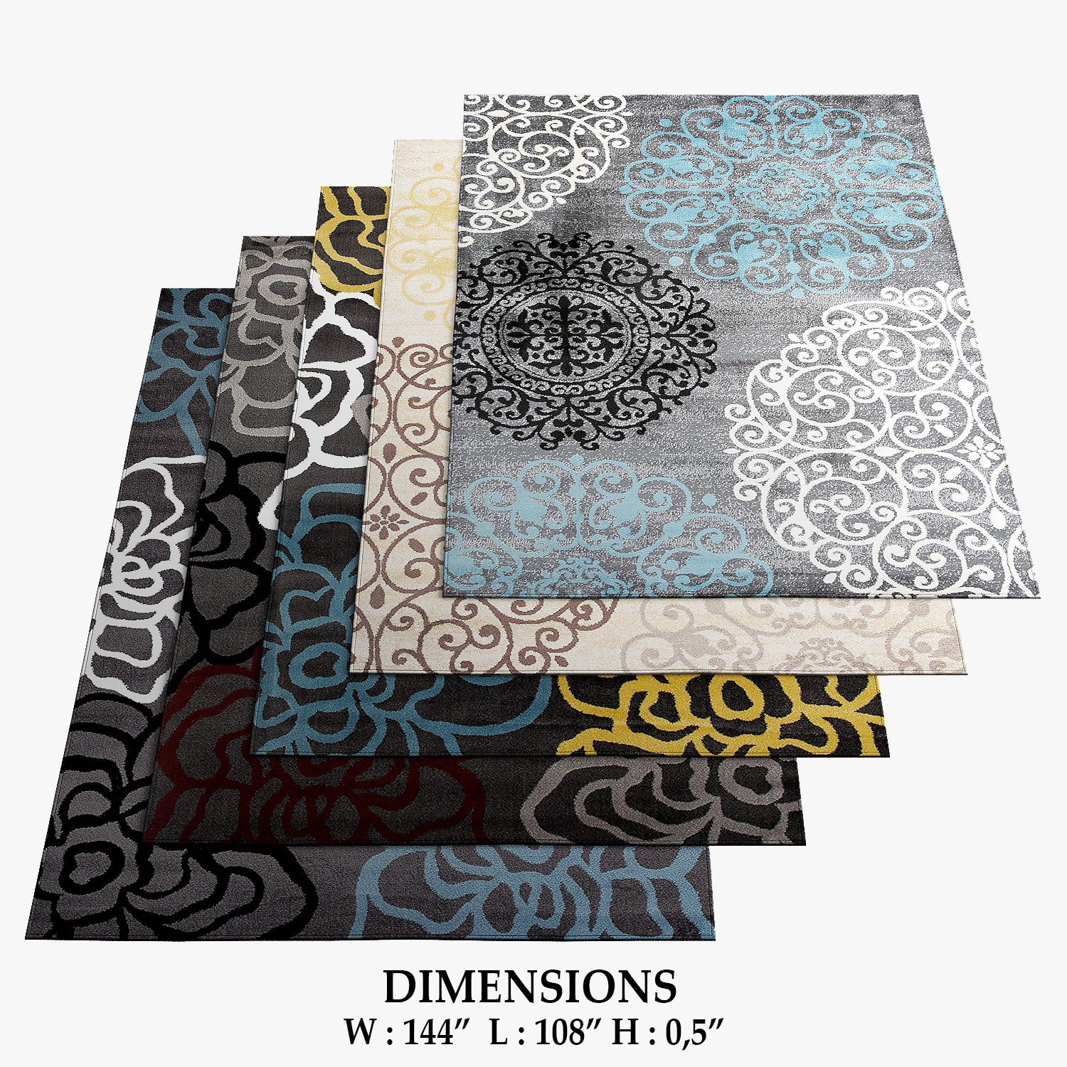 3D area rugs 7 model - TurboSquid 1243705