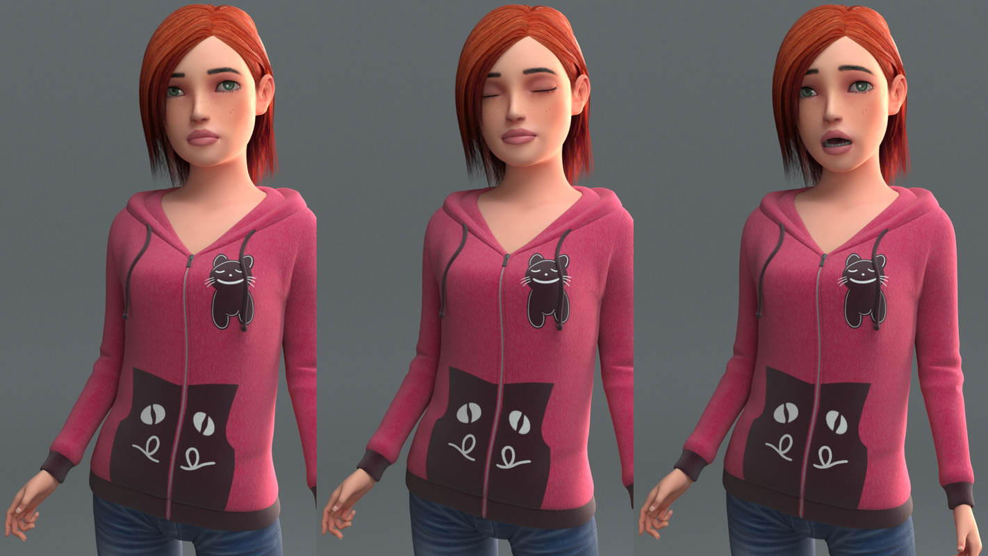 Realistic girl rig 3D model - TurboSquid 1243747