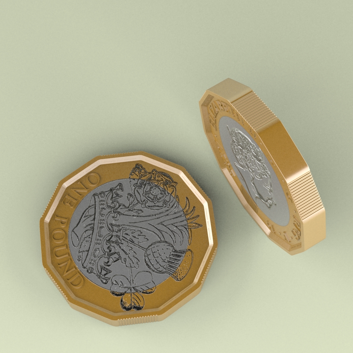 3D new british pound coin - TurboSquid 1243967