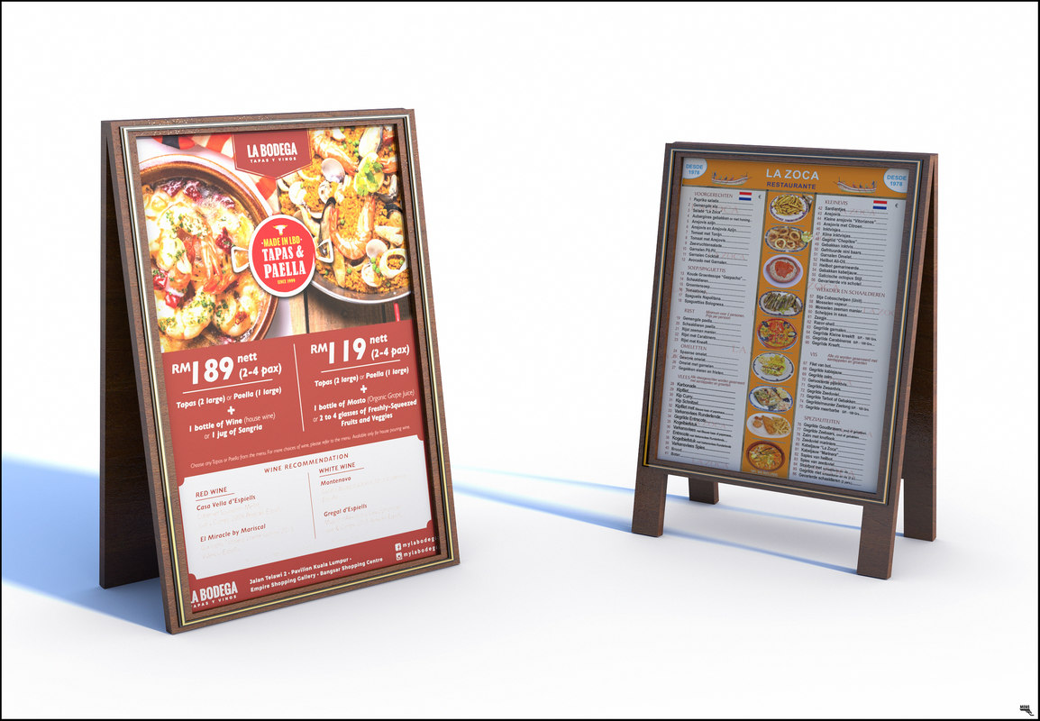 Menu board 3D model - TurboSquid 1244001