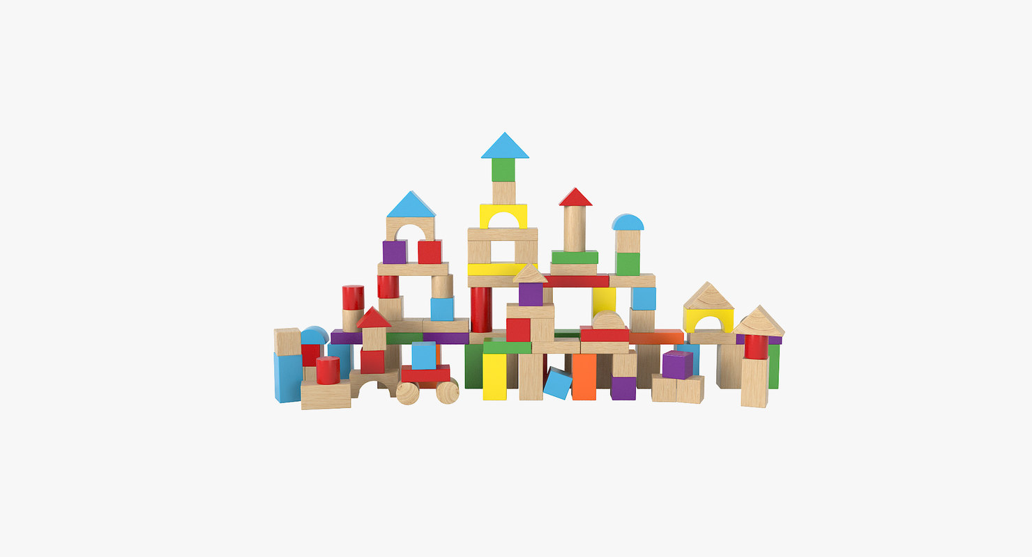3D wooden building blocks model - TurboSquid 1244632