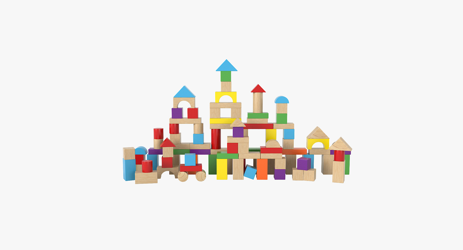 3D wooden building blocks model - TurboSquid 1244632