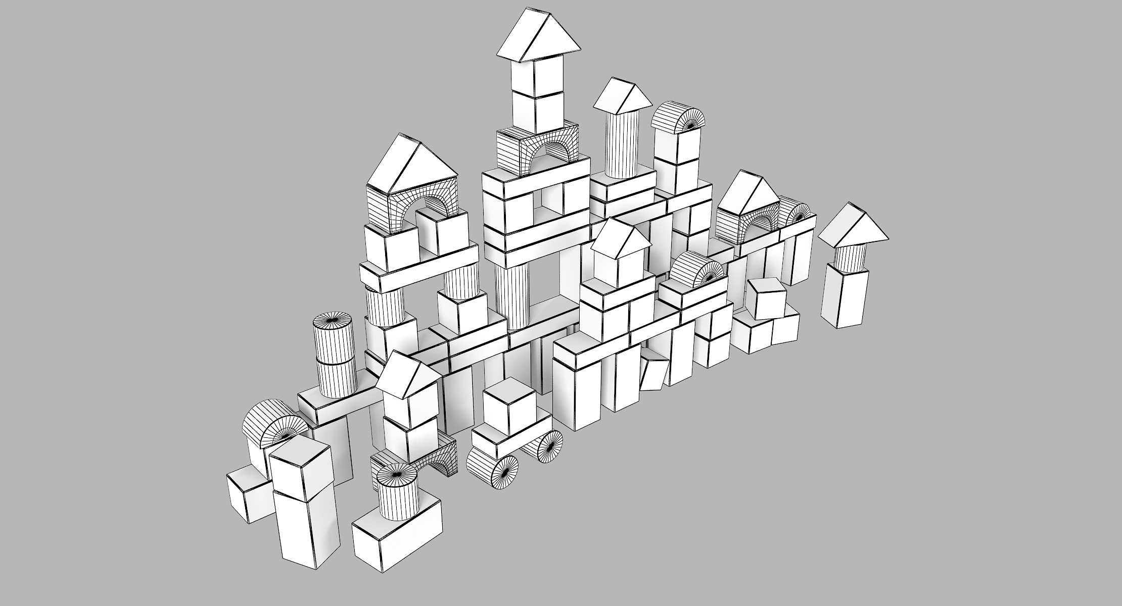 3D wooden building blocks model - TurboSquid 1244632