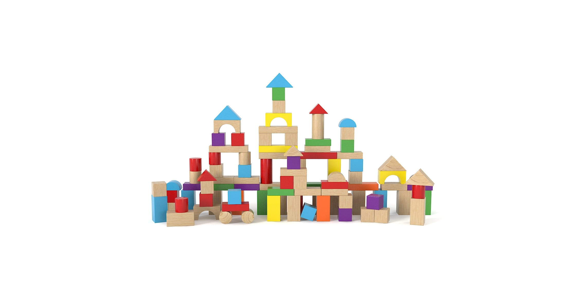3D wooden building blocks model - TurboSquid 1244632