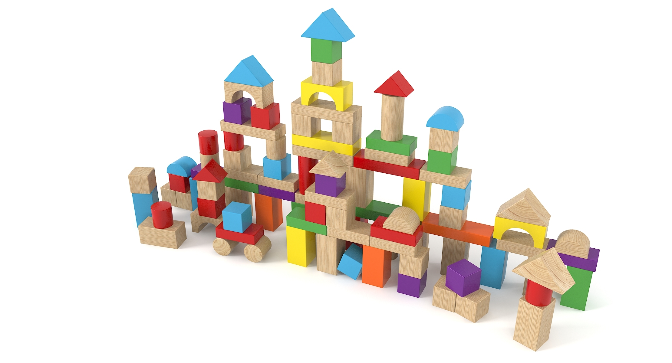 3D wooden building blocks model - TurboSquid 1244632