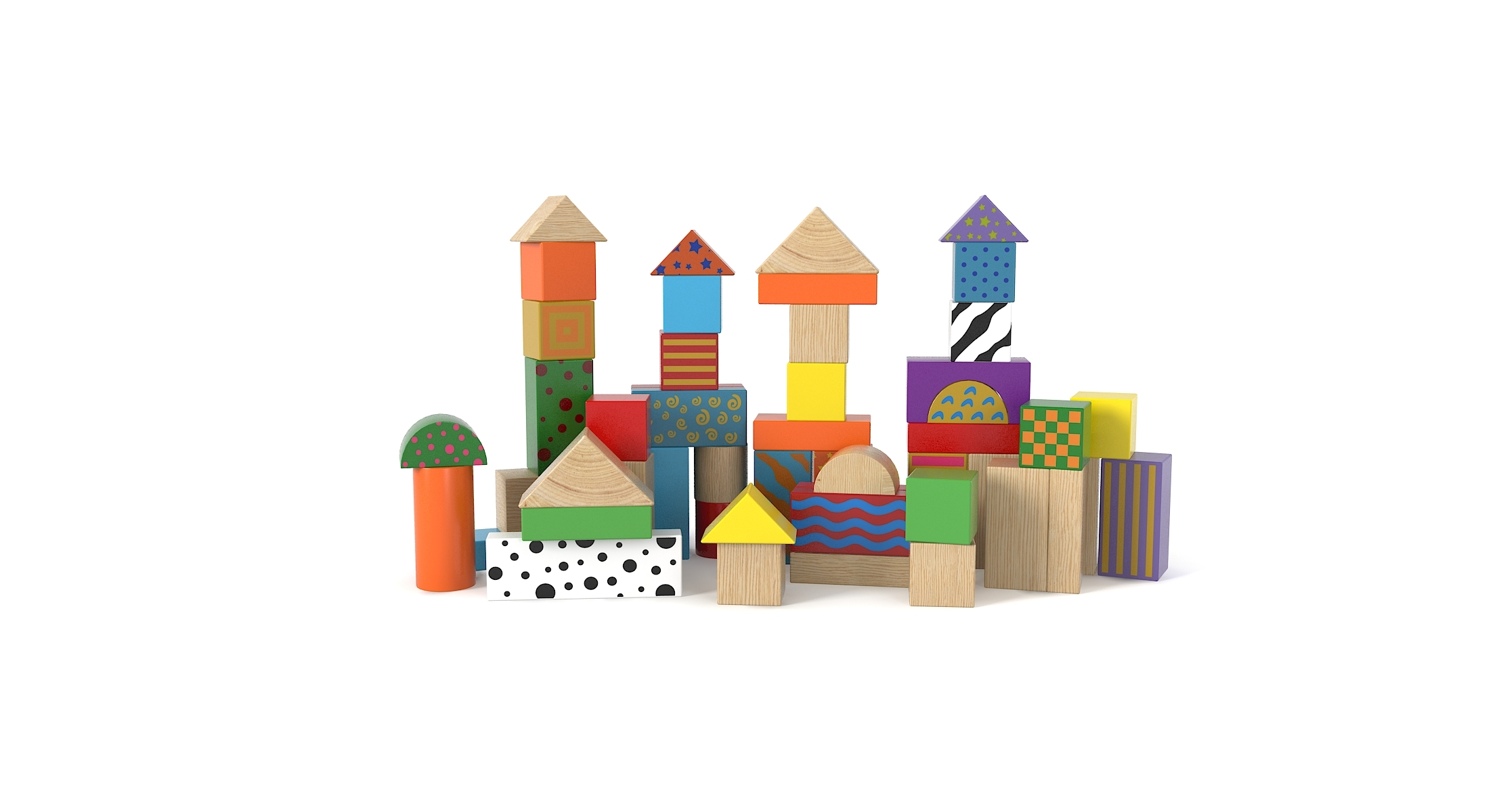 3D wooden building blocks model - TurboSquid 1244638