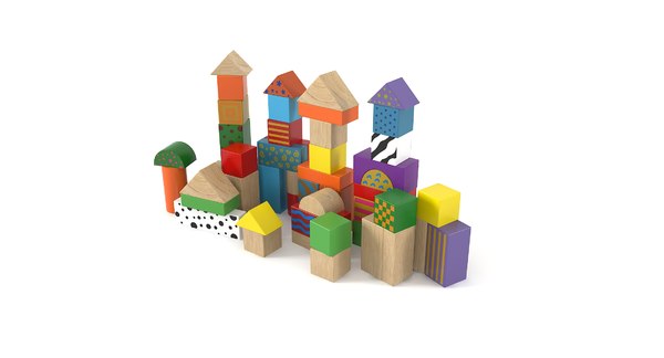 3D wooden building blocks model - TurboSquid 1244638