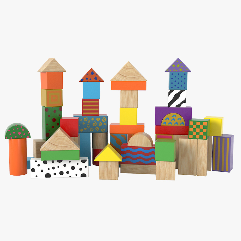 3D wooden building blocks model - TurboSquid 1244638