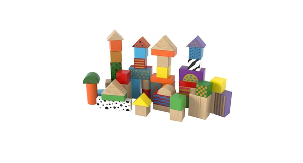 3D wooden building blocks model - TurboSquid 1244638
