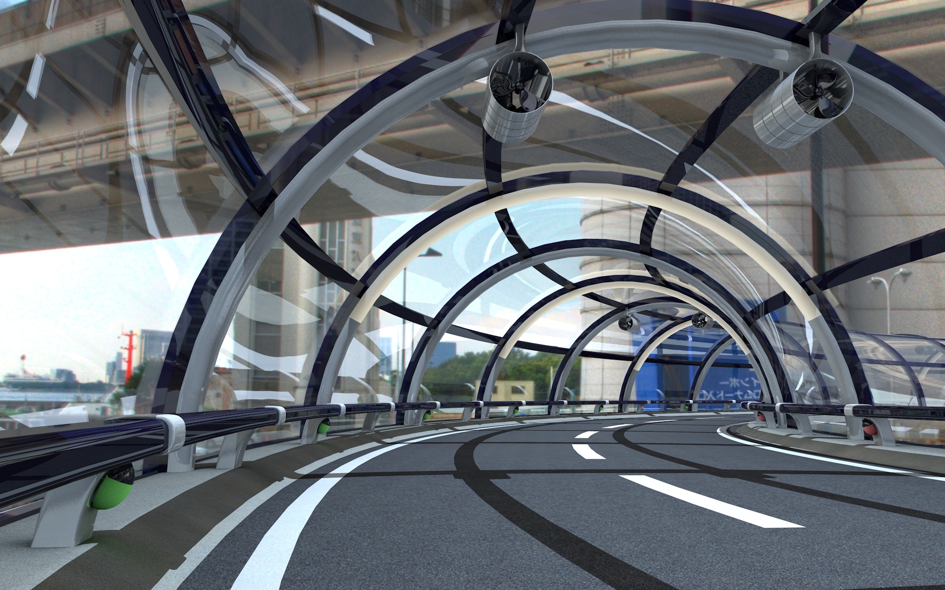 Glass tunnel 3D model - TurboSquid 1244990