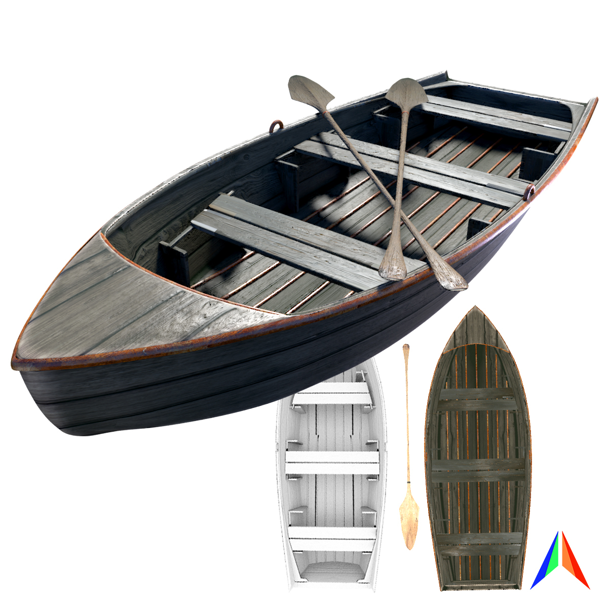 Altes Ruderboot (1) 3D-Modell - TurboSquid 1245015