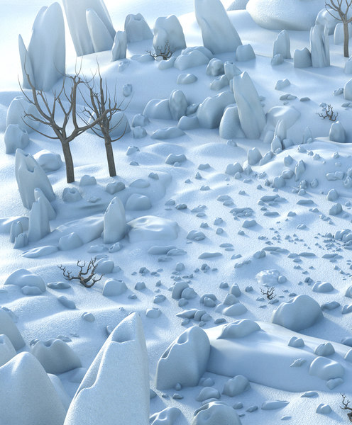 Snow cartoon 3D model - TurboSquid 1245342