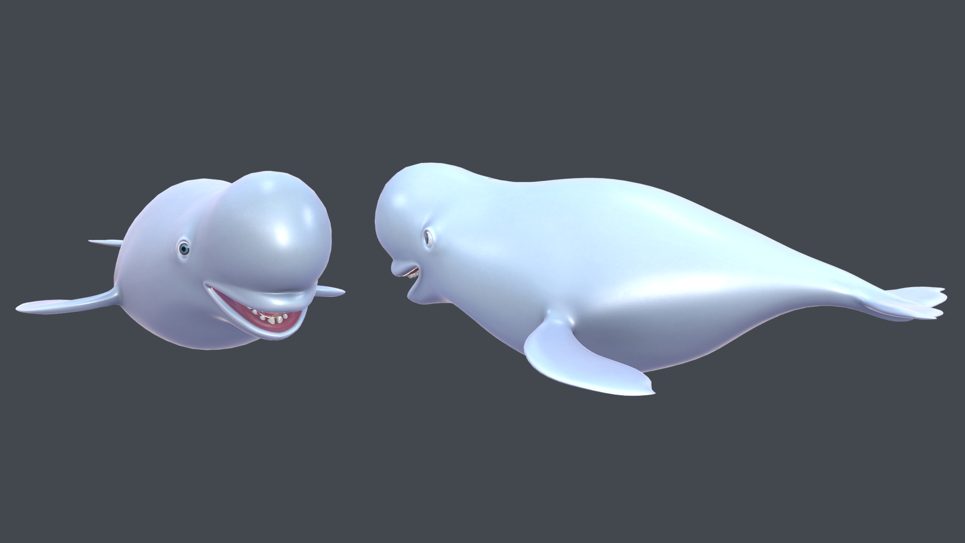 Cartoon beluga whale 3D model - TurboSquid 1245437