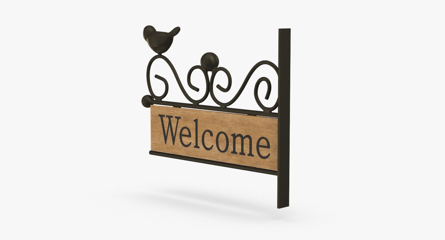Welcome-sign-01 3D model - TurboSquid 1245980
