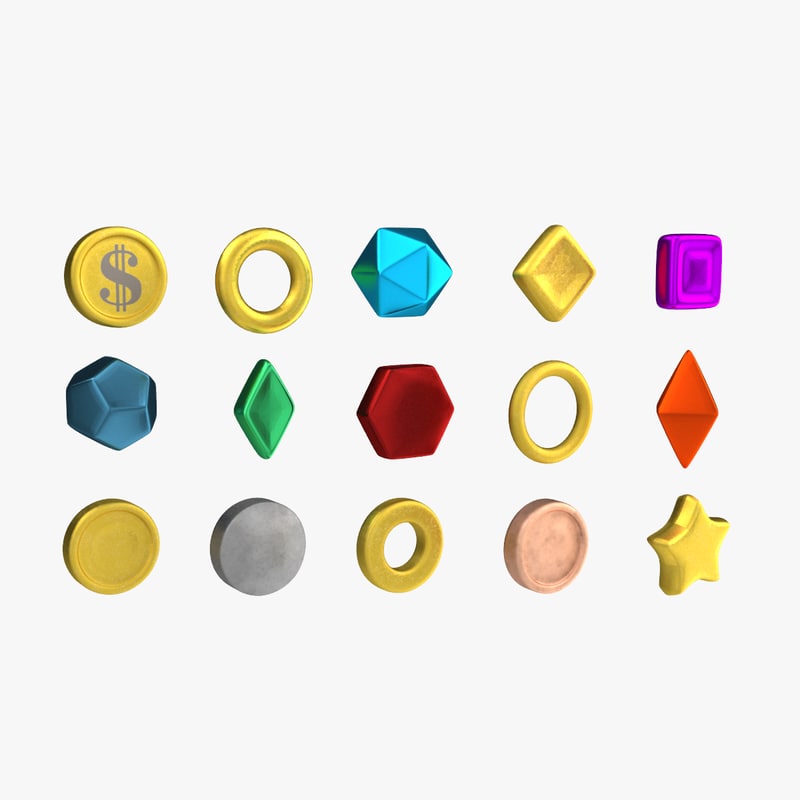 Coins gems 3D model - TurboSquid 1246047